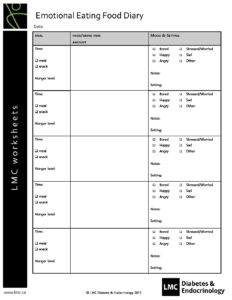 Emotional Eating Diary | LMC Healthcare: Helping You Understand and ...